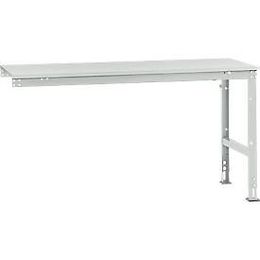 Manuflex Ansatztisch UNIVERSAL Standard, 1750 x 800 mm, Melamin lichtgrau, lichtgrau