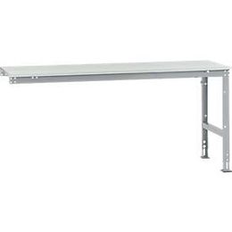 Manuflex Ansatztisch UNIVERSAL Standard, 2000 x 800 mm, Melamin lichtgrau, alusilber