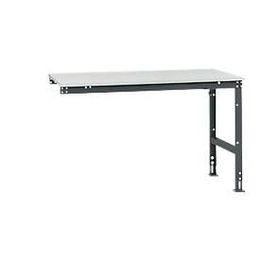 Manuflex Ansatztisch UNIVERSAL Standard, Tischplatte Melamin, 1500x1000, anthrazit