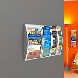 PAPERFLOW Prospektwandhalter Quickfit, DIN A4 quer, alufarben