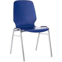 Formschalenstuhl 710, Sitzschalenform gerundet, blau