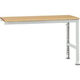Manuflex Ansatztisch UNIVERSAL Standard, 1500 x 800 mm, Multiplex natur, lichtgrau