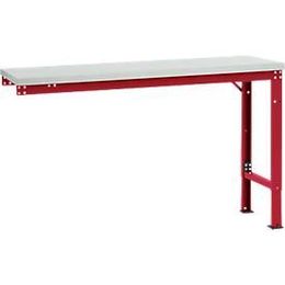 Manuflex Ansatztisch UNIVERSAL Spezial, 1500 x 800 mm, Melamin lichtgrau, rubinrot