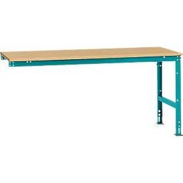 Manuflex Ansatztisch UNIVERSAL Standard, Tischplatte Multiplex, 2000x1000, wasserblau