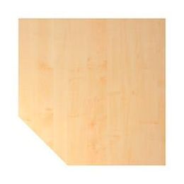 Trapezplatte JENA, 1-Fuß, B 1200 x T 1200 x H 720 mm, Gestell alusilber, Ahorn-Dekor