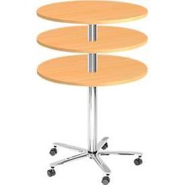 Säulentisch JENA, Ø 800 mm, H 720-1100 mm, Buche-Dekor