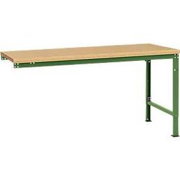 Manuflex Ansatztisch UNIVERSAL Spezial, Tischplatte Multiplex, 1750x1000, resedagrün