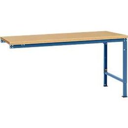 Manuflex Ansatztisch UNIVERSAL Spezial, Tischplatte Multiplex, 1750x1000, brillantblau