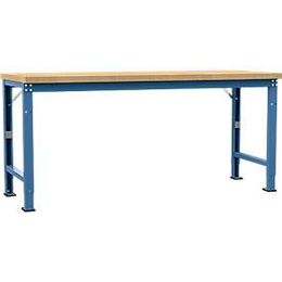 Manuflex Werkbank Profi Spezial, Tischplatte Multiplex, 2000 x 700 mm, brillantblau