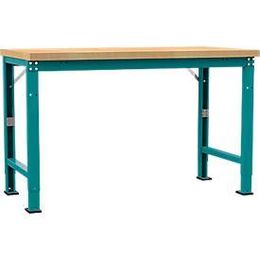 Manuflex Werkbank Profi Spezial, Tischplatte Multiplex, 1500 x 700 mm, wasserblau
