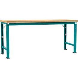 Manuflex Werkbank Profi Spezial, Tischplatte Multiplex, 2000 x 700 mm, wasserblau