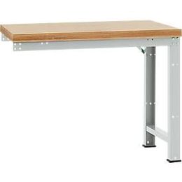 Manuflex Anbauwerkbank Profi Standard, Tischplatte Multiplex, 1250 x 700 mm, lichtgrau