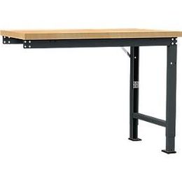Manuflex Anbauwerkbank Profi Spezial, Tischplatte Multiplex, 1250 x 700 mm, anthrazit