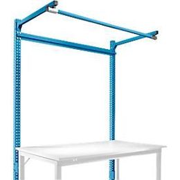Manuflex Aufbauportal m. Ausleger, Grundtisch STANDARD Arbeitstisch/Werkbank UNIVERSAL/PROFI, 1500 mm, lichtblau