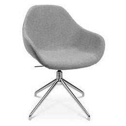 Konferenzsessel Topstar Sitness Life 2.0, dreh-/sitzhöhenverstellbar, Armlehnen, B 450 x T 390 x H 440-470 mm, 4-Fußgestell, Alu poliert & Stoff, h.grau