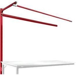 Manuflex Aufbauportal m. Ausleger, Ansatztisch SPEZIAL Arbeitstisch/Werkbank UNIVERSAL/PROFI, 2000 mm, rubinrot