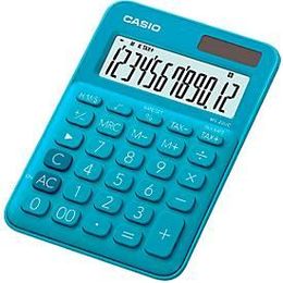 Casio Tischrechner MS-20UC, 12-stelliges LC-Display, Solar-/Batteriebetrieb, türkis