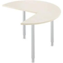 Schäfer Shop Ansatztisch, 3/4 Kreis, Ø 1200 mm, Ansatz rechts/links, Ahorn/weißalu