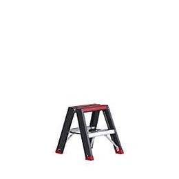 Doppelstufenstehleiter Professional Topline, Aluminium, 2x2 Stufen, schwarz