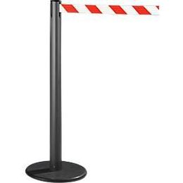 RS-GUIDESYSTEMS® Gurtpfosten GLA 28, anthrazit, Gurt rot/weiß