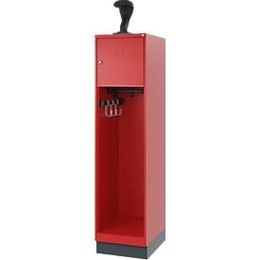 Feuerwehrspind C+P Evolo Youngster, 1 Abteil, mit Helmhalter, mit Sockel, B 400 x T 500 x H 1630 mm, RAL 3000 Feuerrot/RAL 7016 Anthrazitgrau