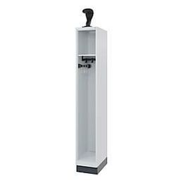 Feuerwehrspind C+P Evolo EXPERT, 1 Abteil, mit Sockel, B 300 x T 500 x H 1950 mm, RAL 7035 Lichtgrau/RAL 7016 Anthrazitgrau