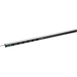 Steckdosenleiste treston 1700, 6-fach, 2 x USB-A, An/Aus-Schalter, 4,5 m langes Kabel, 16 A/250 V, B 1700 x T 44 x H 52 mm, Aluminium