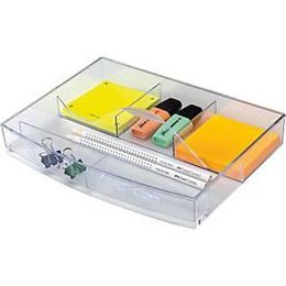 Schubladeneinsatz HAN, für Impuls/Systembox Karma, 6 Fächer, Tragegriff, B 237 x T 180 x H 40 mm, transparent