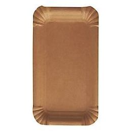 Pappteller Papstar Pure, Einweg, eckig, 110 x 175 mm, lebensmittelecht, FSC®-zertifiziert & kompostierbar, braun, 4 x 250 Stück
