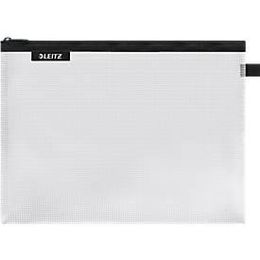 Leitz WOW Traveller Zip-Beutel, wasserabweisend, durchsichtiges Material, Größe L, schwarz