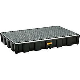 Bodenschutzwanne CEMO 120HD, Polyethylen, 120 l Auffangvolumen, verzinktes Stahlgitterrost, mit Zulassung, B 1200 x T 800 x 180 mm