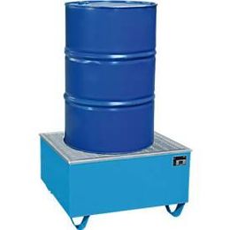 Auffangwanne Bauer AW-1/PE, mit Gitterrost, 200 l, B 815 x T 815 x H 470 mm, blau