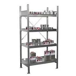 Kleingebinderegal Bauer S 3019-4E, Grundregal, B 1000 x T 600 x H 2000 mm, 4 Auffangwannen