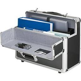 alumaxx Alu-Pilotenkoffer, mit Tragegriff, mit Laptopfach, Aluminium, silber