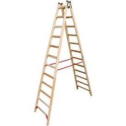 Krause Sprossen-Doppelleiter, Holz, 2 x 12 Sprossen