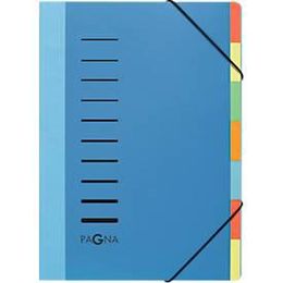 PAGNA Pultordner Color, für DIN A4, 7 Fächer, Polypropylen, blau