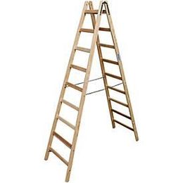 Krause Sprossen-Doppelleiter, Holz, 2 x 9 Sprossen