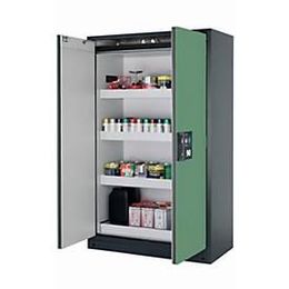 Sicherheitsschrank Typ 90 ASECOS Q-CLASSIC-90, Flügeltüren, Front Resedagrün, B 1193 x T 615 x H 1953 mm