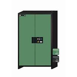 Sicherheitsschrank Typ 90 ASECOS Q-CLASSIC-90, Flügeltüren, Front Resedagrün, B 1193 x T 615 x H 1953 mm