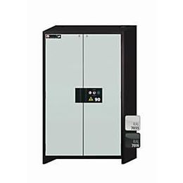 Sicherheitsschrank Typ 90 ASECOS Q-CLASSIC-90, Flügeltüren, Front Lichtgrau, B 1193 x T 615 x H 1953 mm