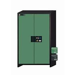 Sicherheitsschrank Typ 90 ASECOS Q-CLASSIC-90, Flügeltüren, Front Resedagrün, B 1193 x T 615 x H 1953 mm