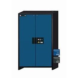 Sicherheitsschrank Typ 90 ASECOS Q-CLASSIC-90, Flügeltüren, Front Enzianblau, B 1193 x T 615 x H 1953 mm