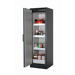 Sicherheitsschrank Typ 90 ASECOS Q-PEGASUS-90, Flügeltür mit Schließ-Automatik, Anschlag links, Front Enzianblau, B 599 x T 615 x H 1953 mm
