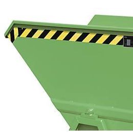 Späne-Kippmulde Bauer SKS 700, Stahl, rot, B 1345 x T 1200 x H 1275 mm, 700 l, bis 1000 kg, Rollen, Ablasshahn, Manuelle Kippvorrichtung