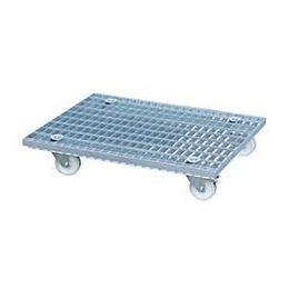 Bauer Gitterrost-Rollwagen, innerbetrieblich, verzinkt, 800 x 600 mm