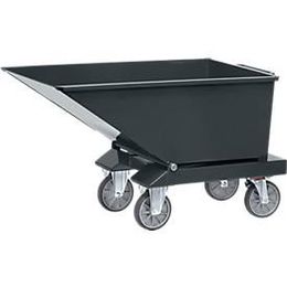 Fetra Muldenkipper 4703, 600 l, anthrazit RAL 7016, mit Ablasshahn und Sieb