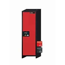 Sicherheitsschrank Typ 90 ASECOS Q-PEGASUS-90, Flügeltür mit Schließ-Automatik, Anschlag rechts, Front Verkehrsrot, B 599 x T 615 x H 1953 mm