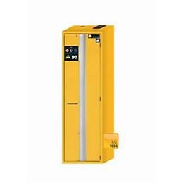 Sicherheitsschrank Typ 90 ASECOS S-PHOENIX-90, Falttür mit Türfeststellanlage, Anschlag rechts, Front Sicherheitsgelb, B 596 x T 616 x H 1968 mm