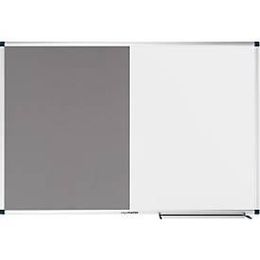 Kombiboard Legamaster UNITE, Pinboard & Whiteboard, B 900 x T 12,6 x H 600 mm, Markerablage, lackierter Stahl & Filz, weiß & grau