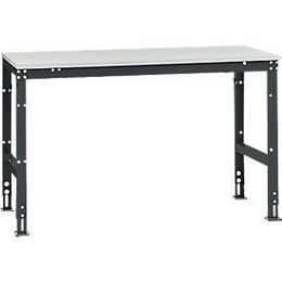 Manuflex Grundtisch UNIVERSAL Standard, Tischplatte Melamin, 1500x800, anthrazit